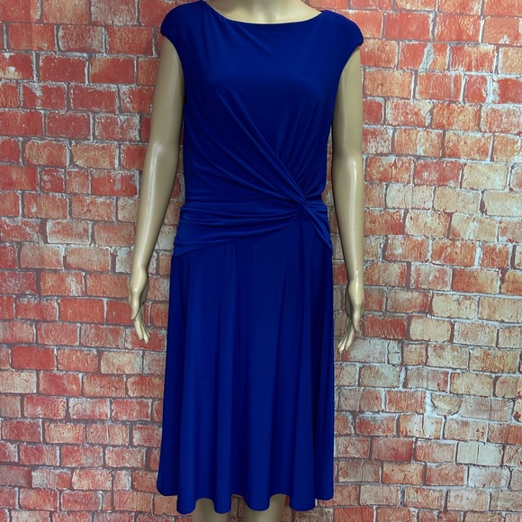 Ralph Lauren | Dresses | Lauren Ralph Lauren Royal Blue Side Twist ...